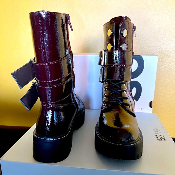SO | Shoes | Burgundy Platform Combat Boots Industrial | Poshmark